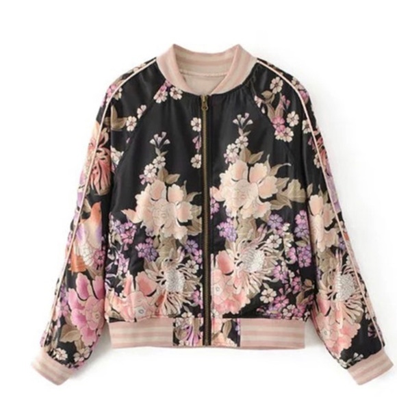 Jackets & Coats | Floral Bomber Jacket | Poshmark